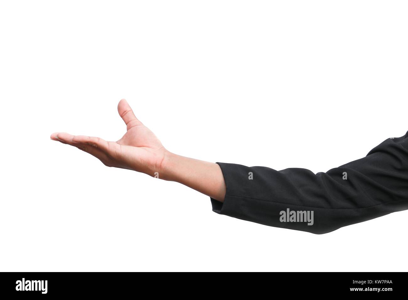 business man receiving hand on white background Stock Photo - Alamy