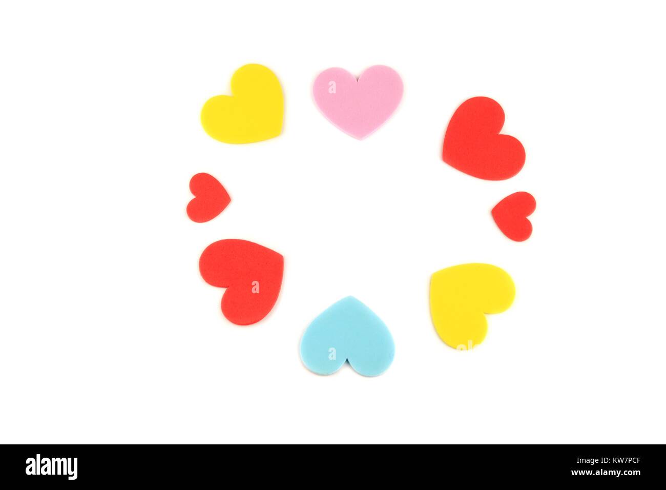 heart multicolor on white background valentine day concept. with copy ...