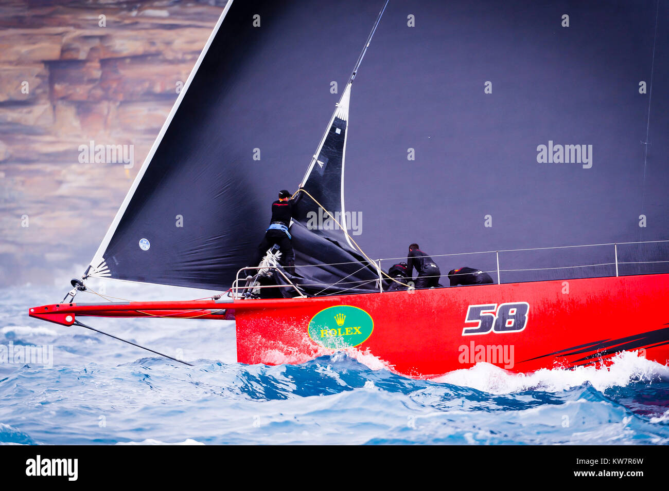 LDV Comanche skippered by Jim Cooney heads out of Sydney Harbour to ...