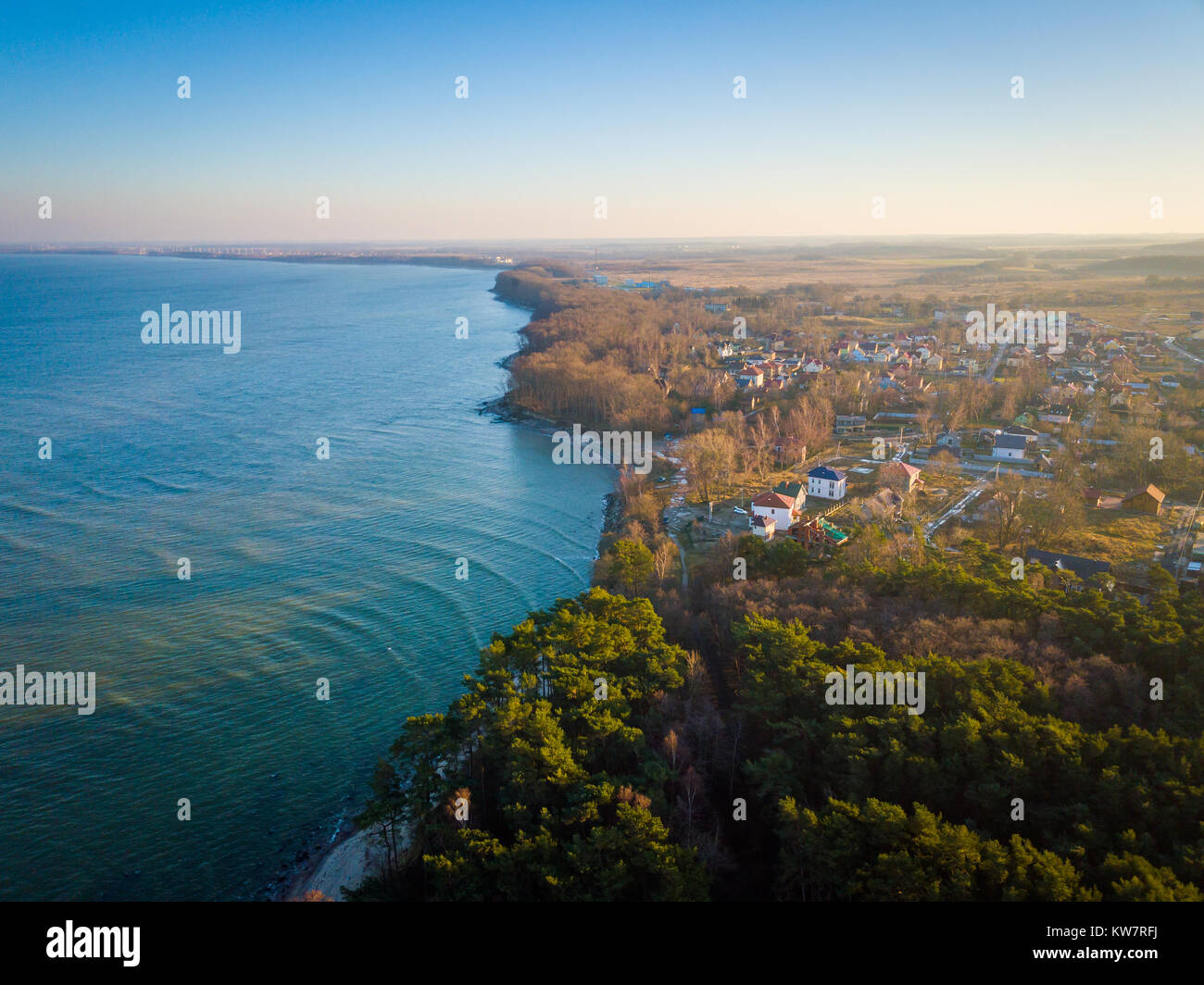 Aerial view of Baltic sea coast Stock Photo - Alamy