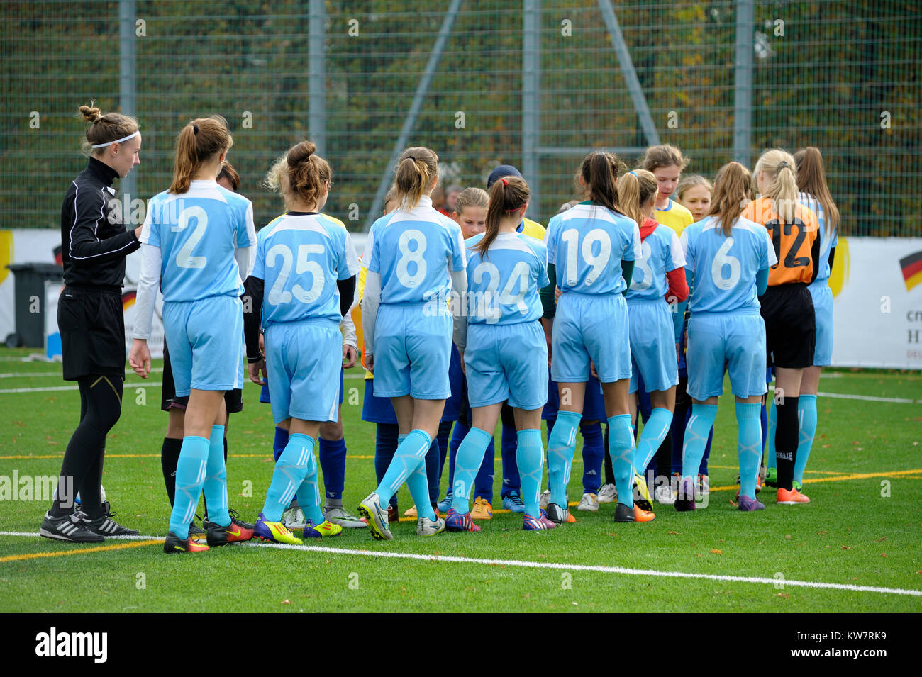 Football Girls teams greeting rivals. Football Girls Ukraine Cup ...