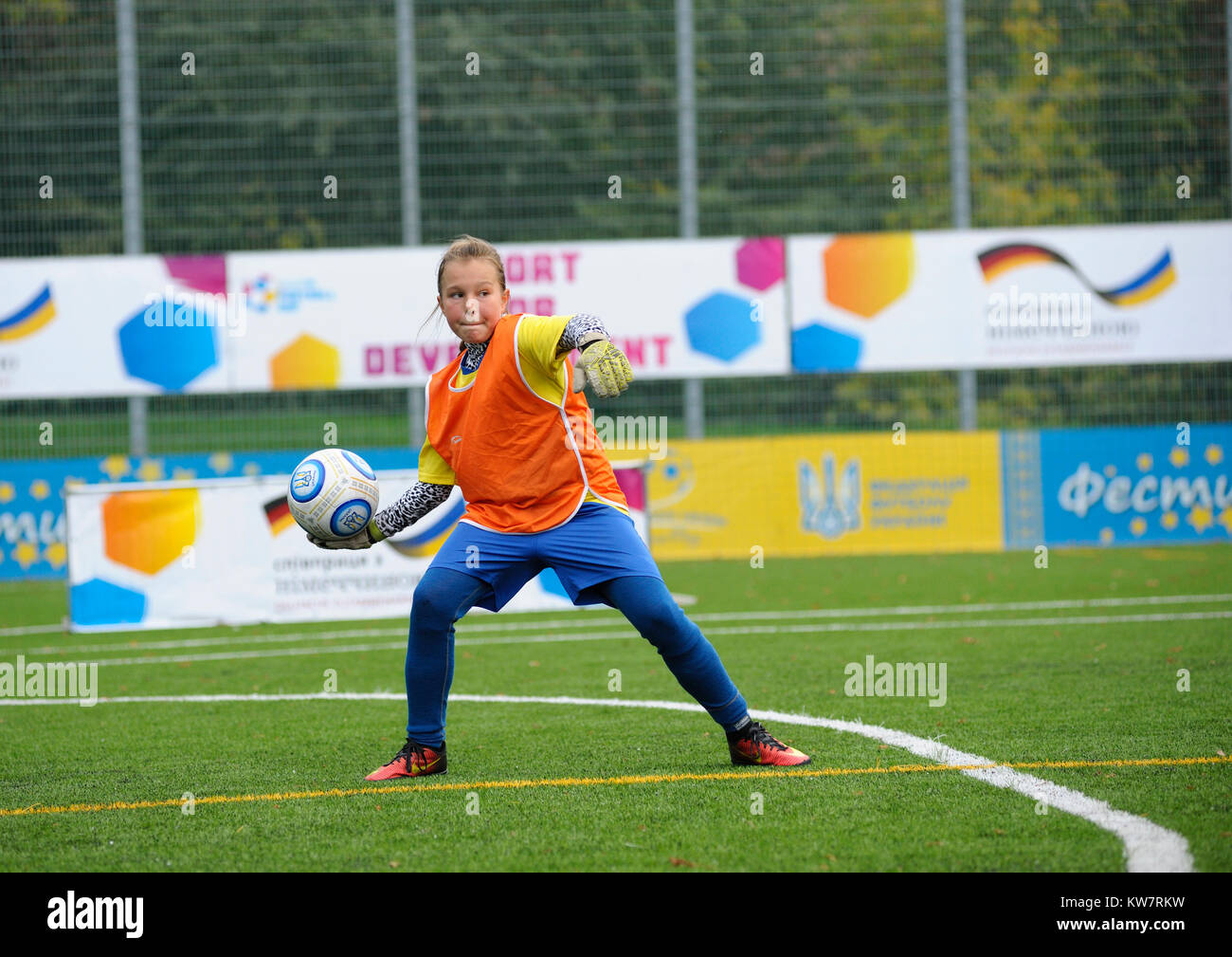 Girl goalkeeper doing her work. Football Girls Ukraine Cup «EmPower ...