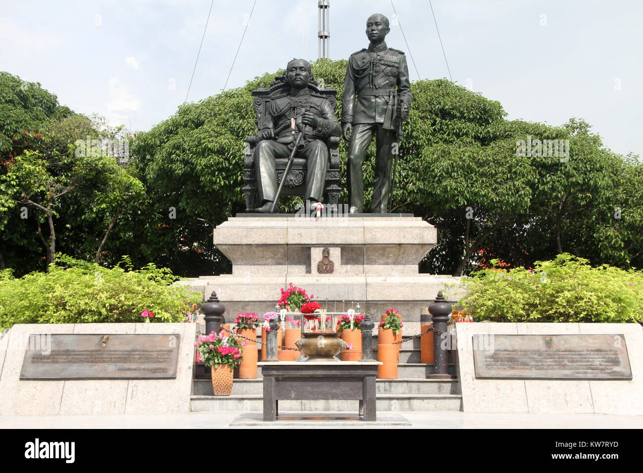 Rama V and Rama VI in Chulalongkorn University, Bangkok, Thailand Stock ...