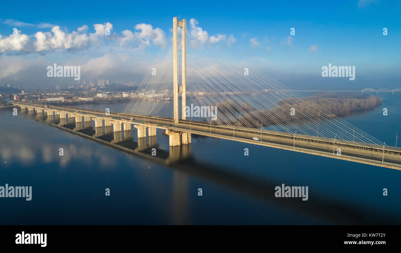 Aerial view of the South Bridge. Aerial view of South subway cable ...