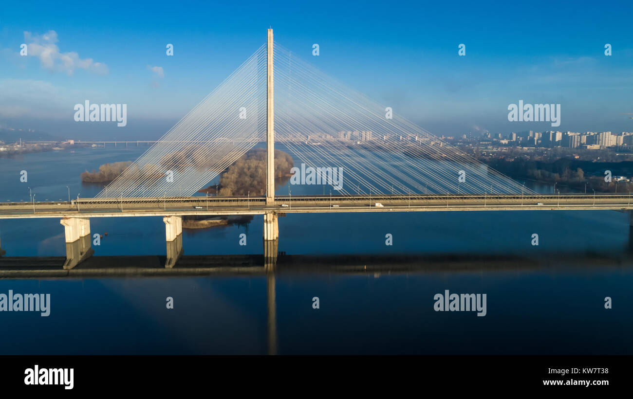Aerial view of the South Bridge. Aerial view of South subway cable ...