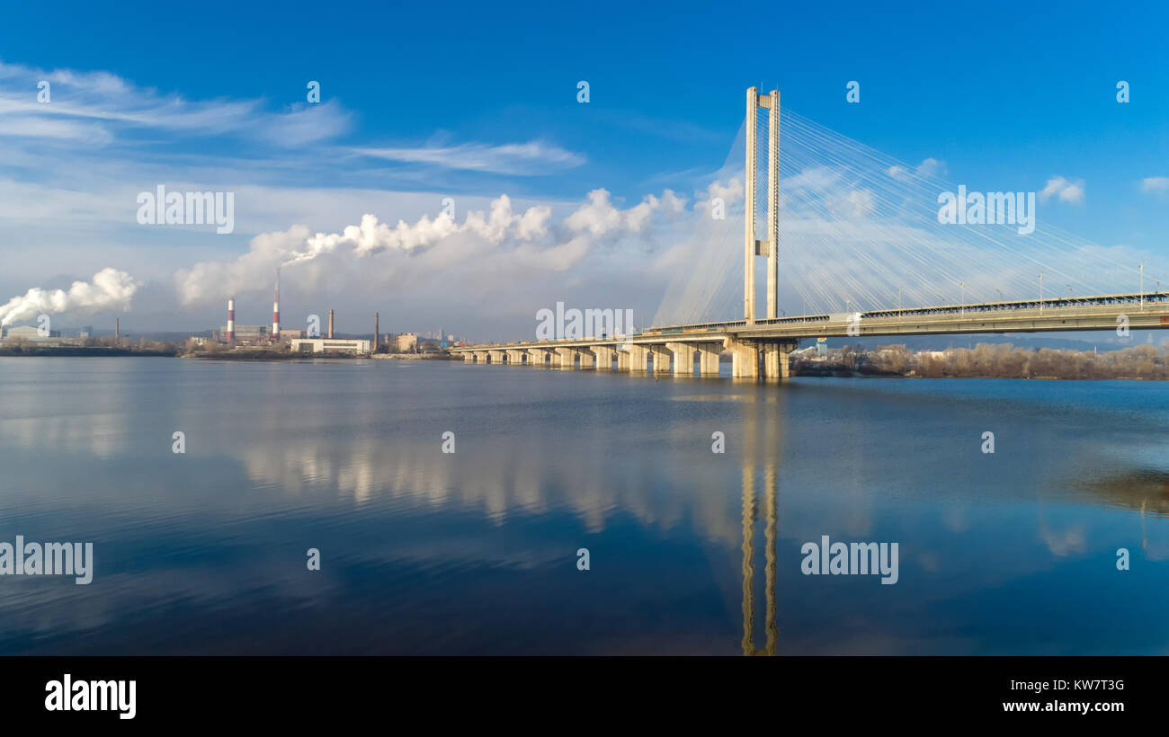 Aerial view of the South Bridge. Aerial view of South subway cable ...