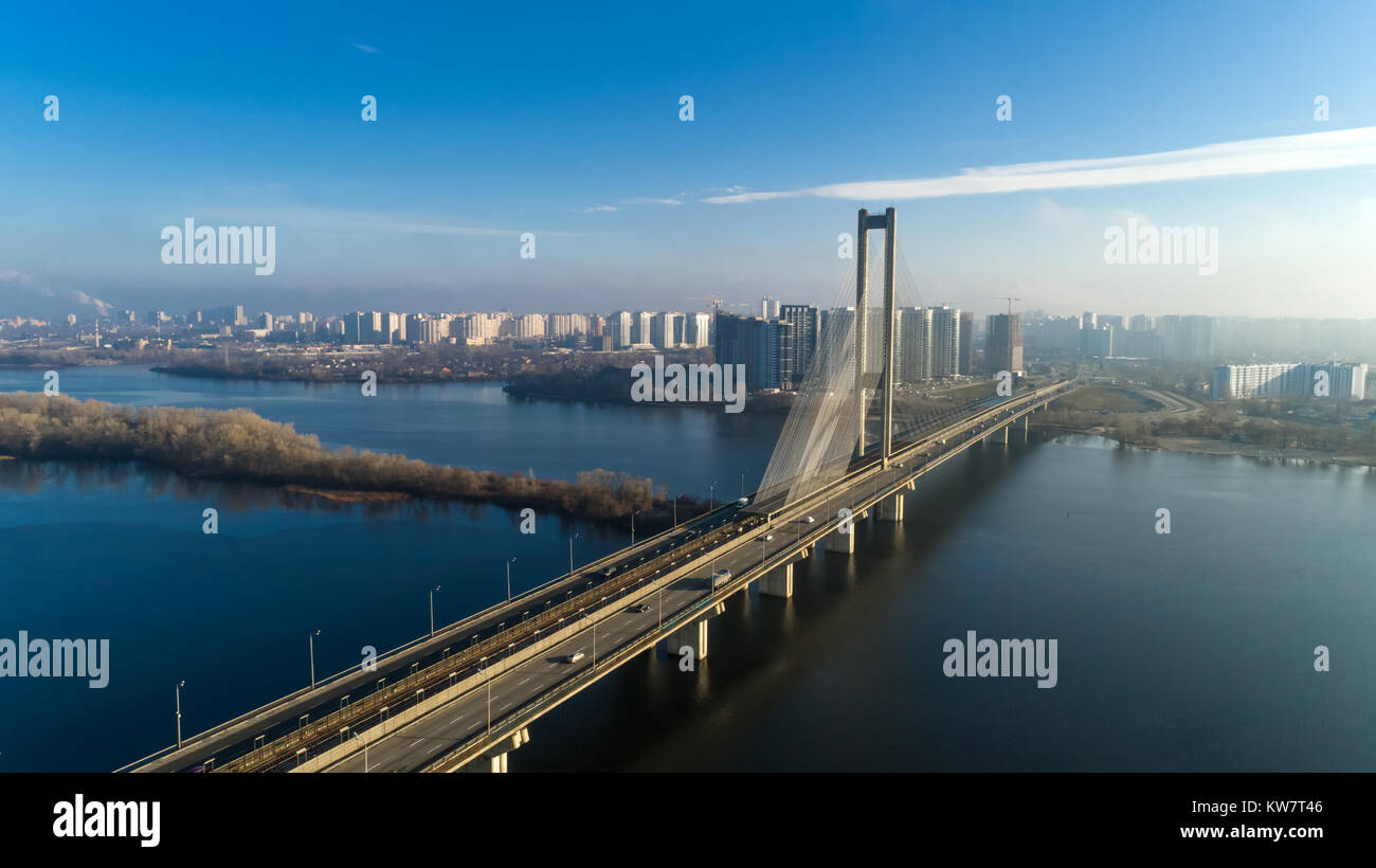 Aerial view of the South Bridge. Aerial view of South subway cable ...
