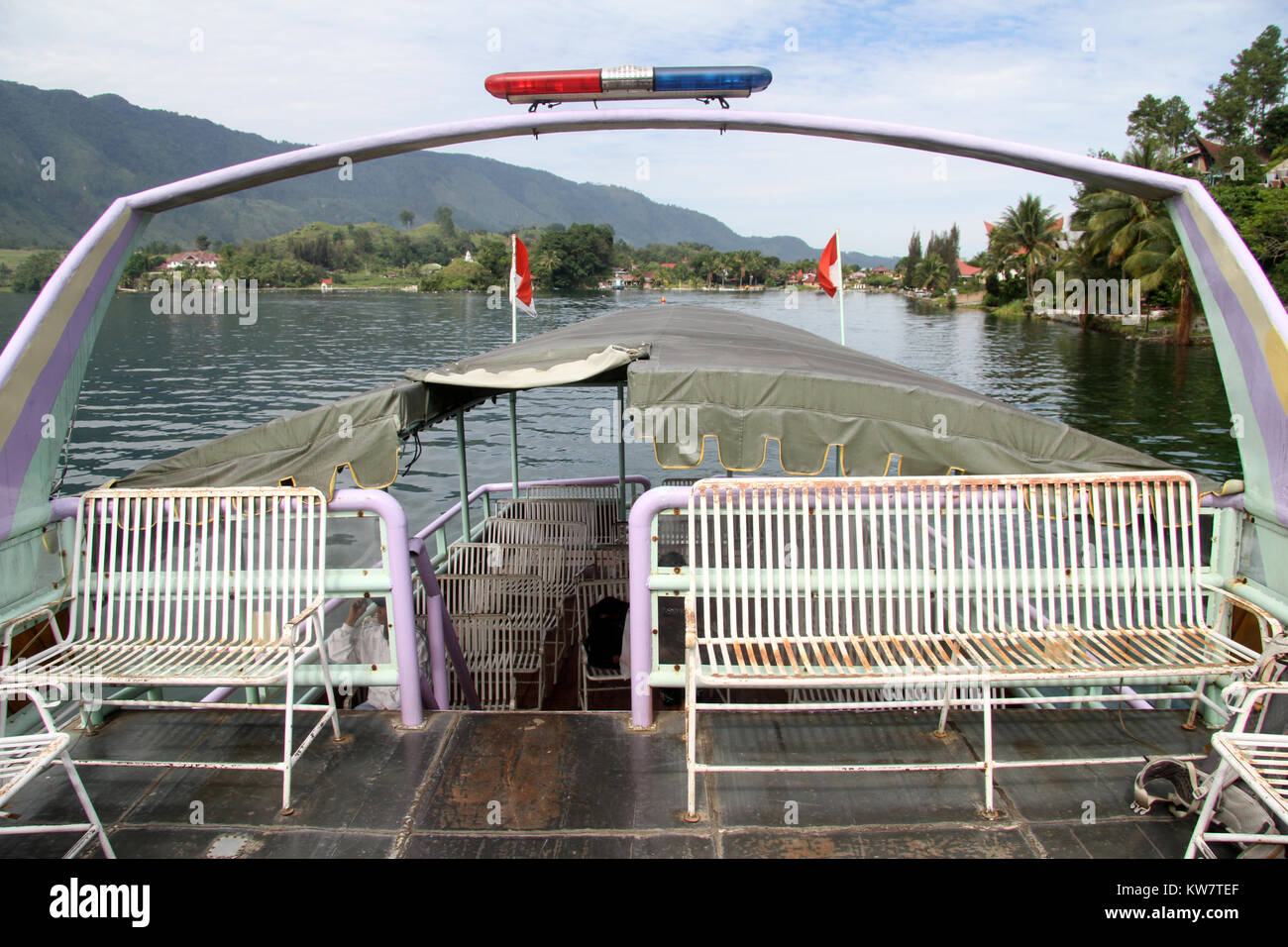 Ferry boat on the lake Toba near Samosir island, Indonesia Stock Photo ...