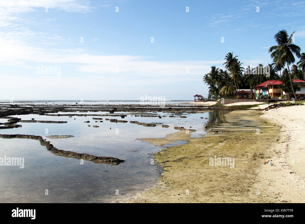 Low tide on the Pantai Sorake beach in Nias island, Indonesia Stock ...