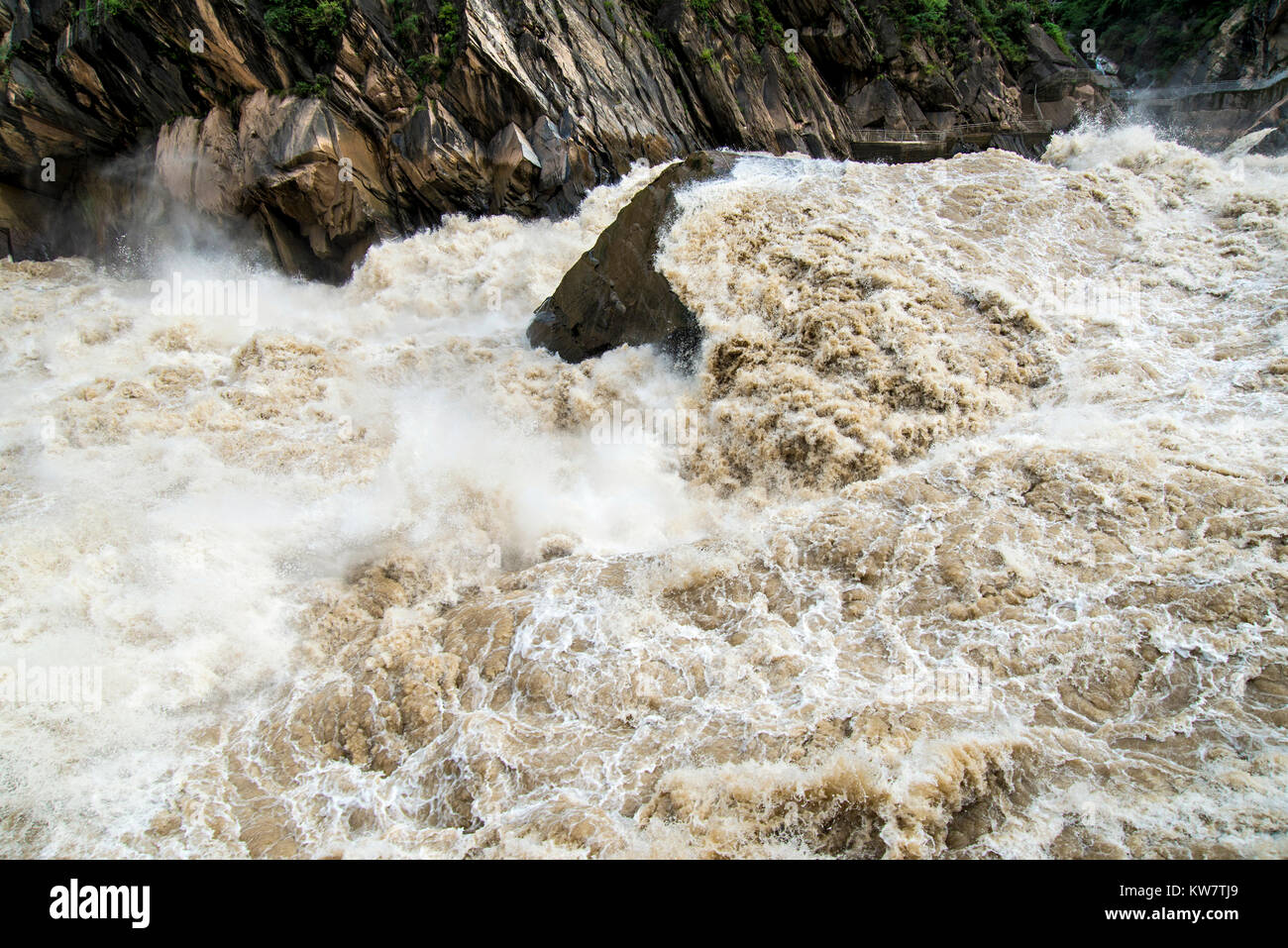 Tiger leaping gorge is a gorge formed by river Jinsha, the upper reach ...