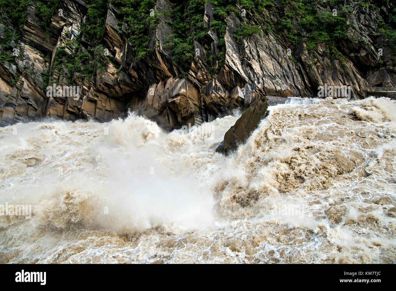 Tiger leaping gorge is a gorge formed by river Jinsha, the upper reach ...