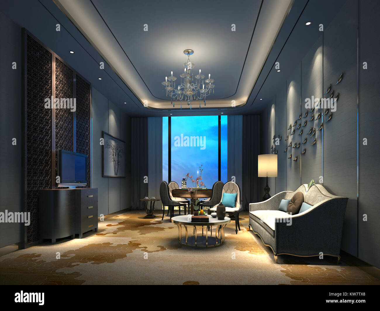 3d render living room Stock Photo - Alamy