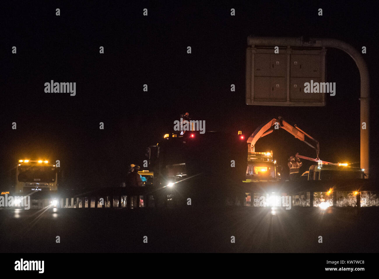 M40 Junction 10 - 11, Nr Nethercote, Oxfordshire, UK. 24th December ...