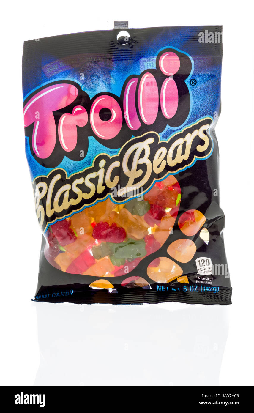 Winneconne, WI -28 December 2017: A bag of Trolli classic gummy bears ...