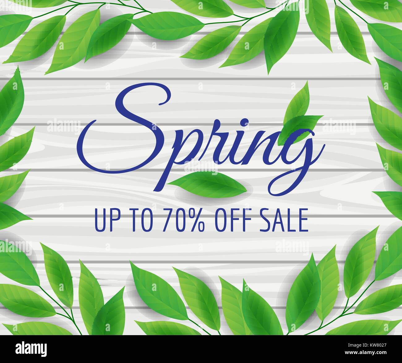 Sale poster with green leaves Stock Vector Image & Art - Alamy