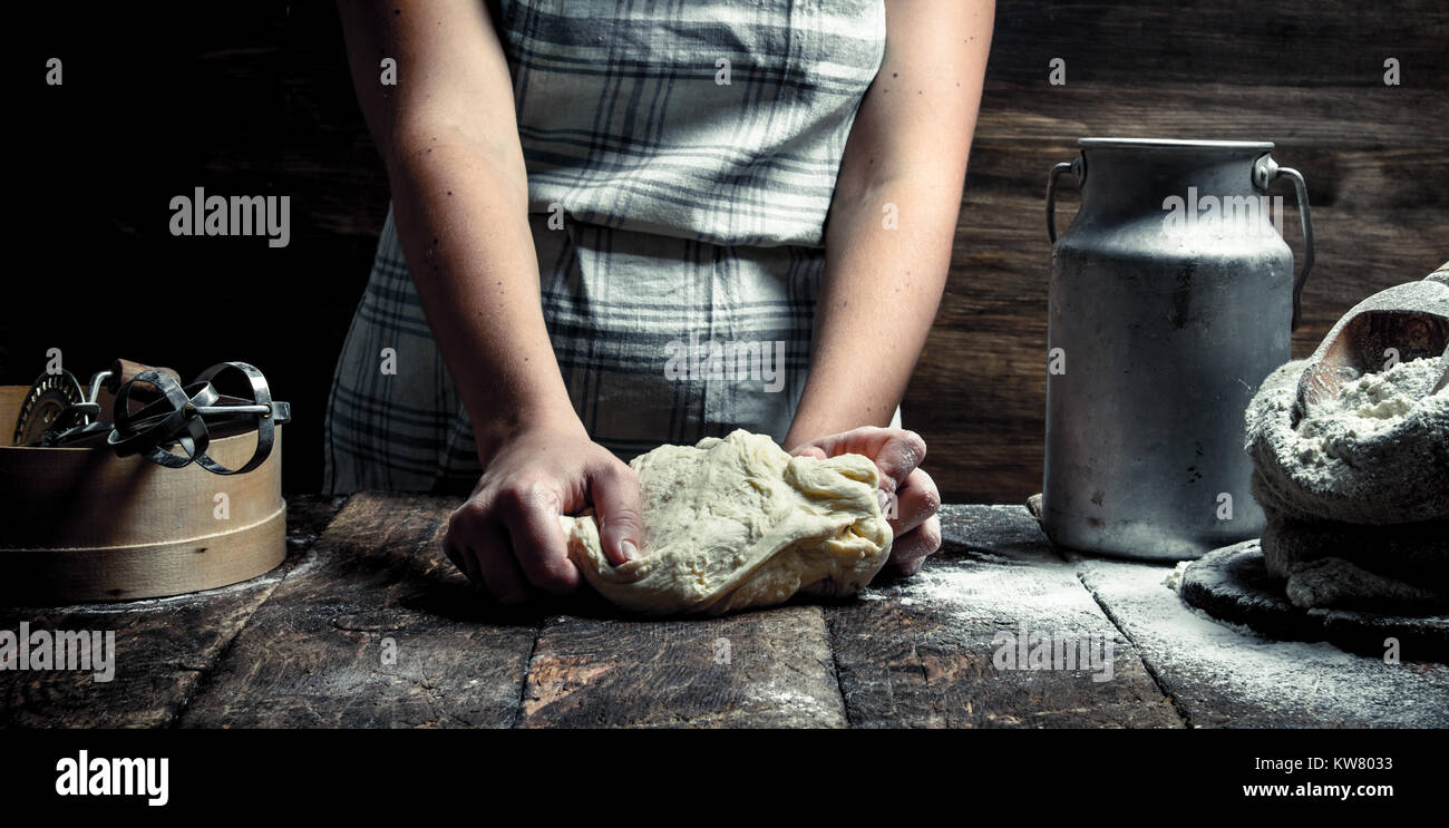 Dough background. Preparation of the dough with the ingredients. On the ...