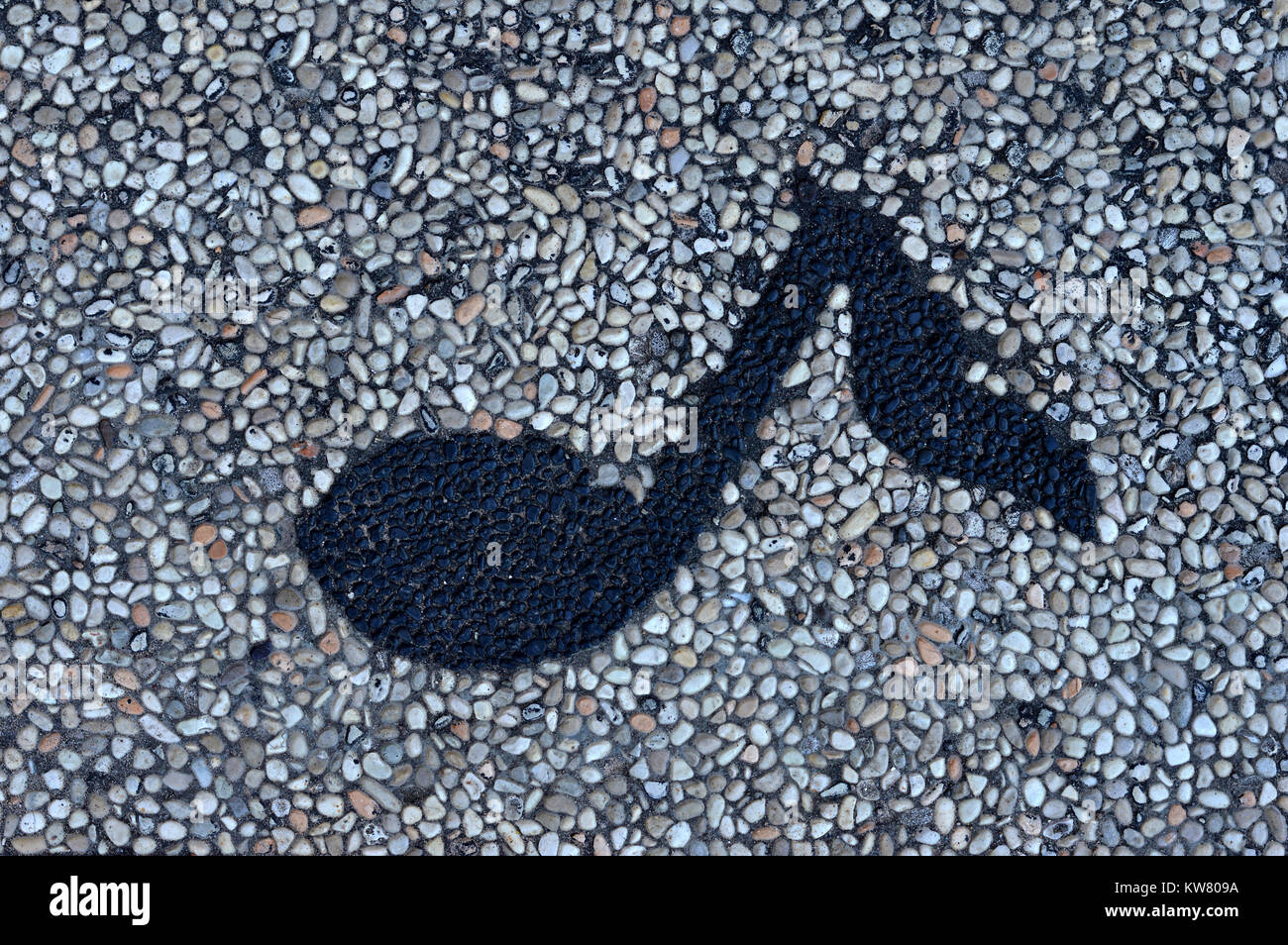 symbol of musical notes on the rock floor Stock Photo - Alamy