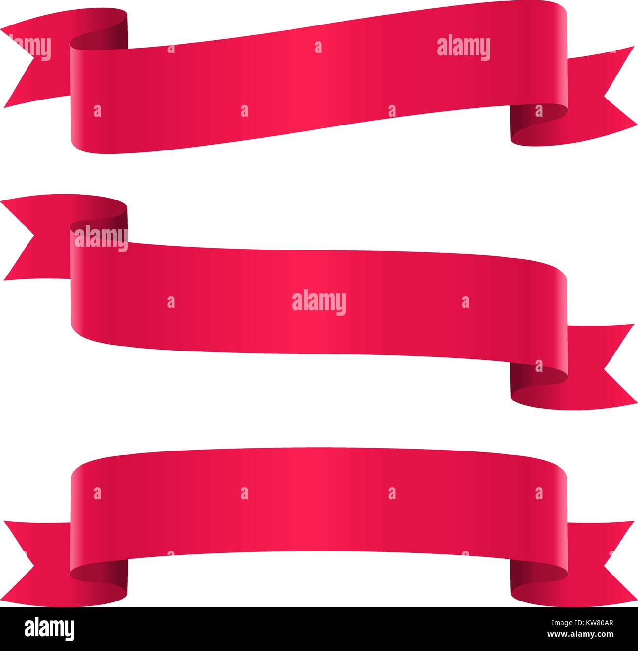 Set of red ribbons Stock Vector Image & Art - Alamy