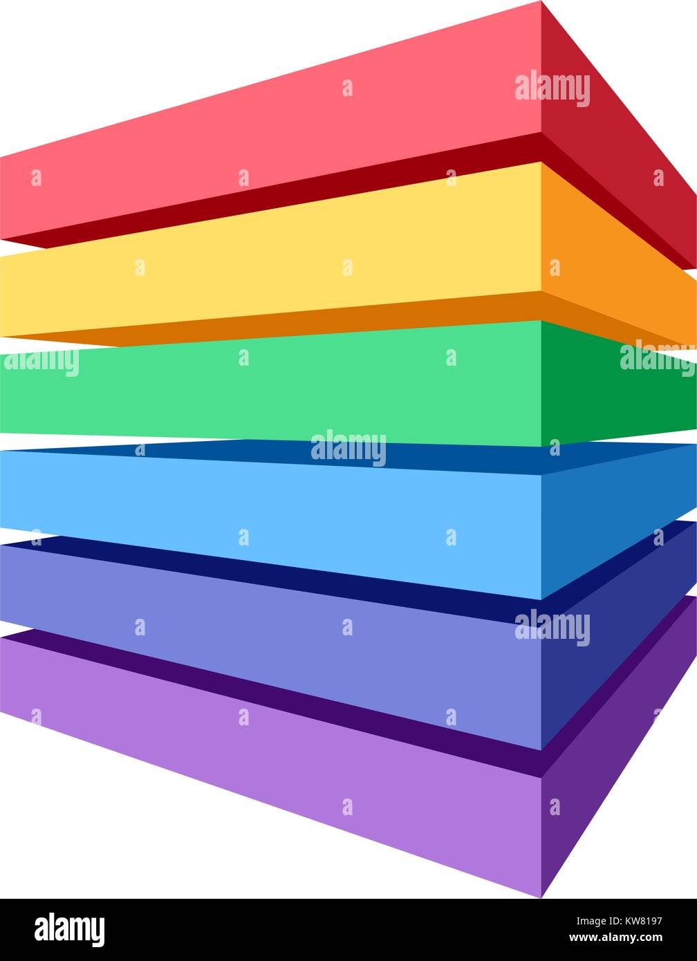 Stack of colored blocks that makes a cube. Abstract geometric element ...