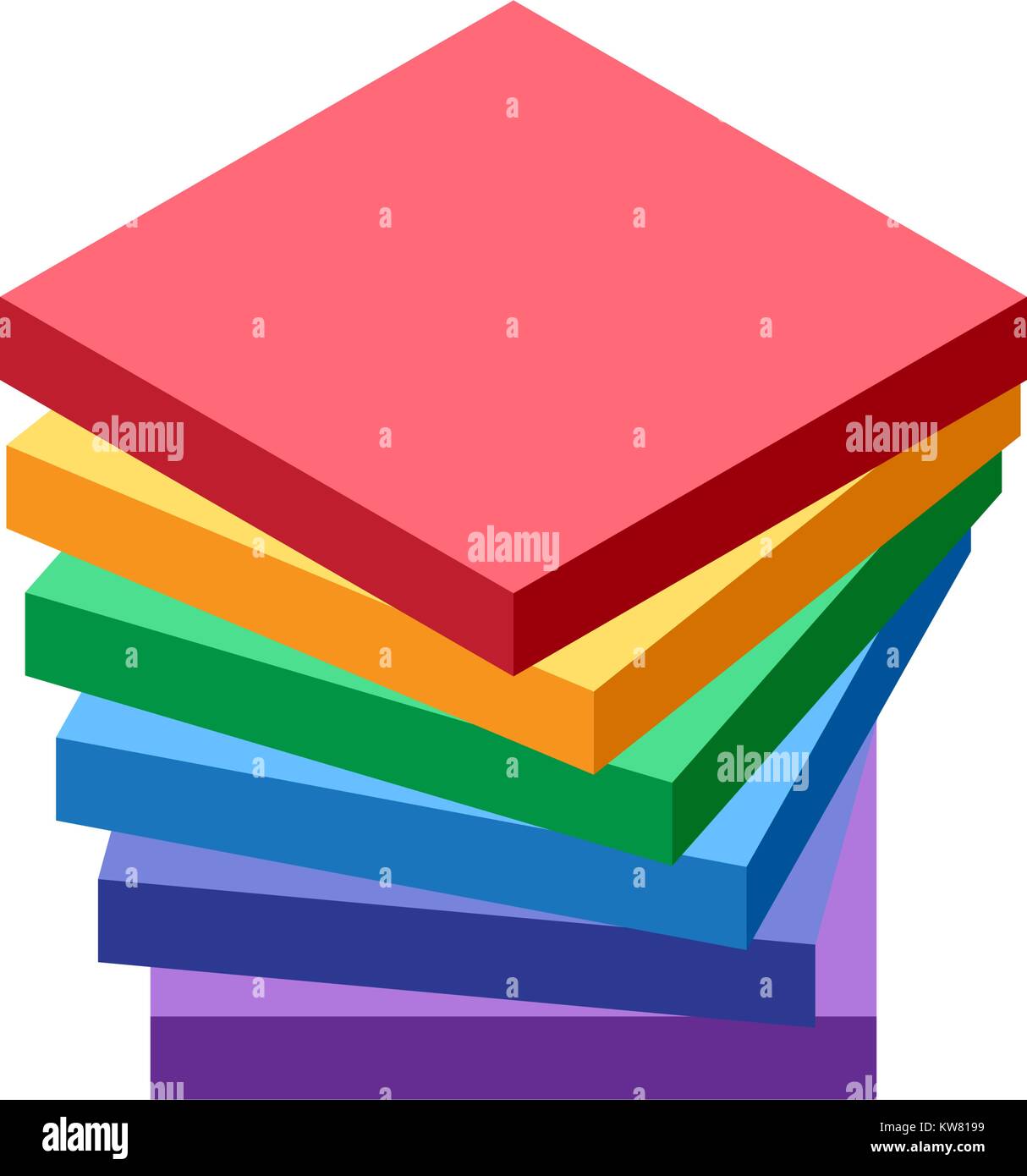 isometric view of stacked abstract square geometric shapes. vector ...