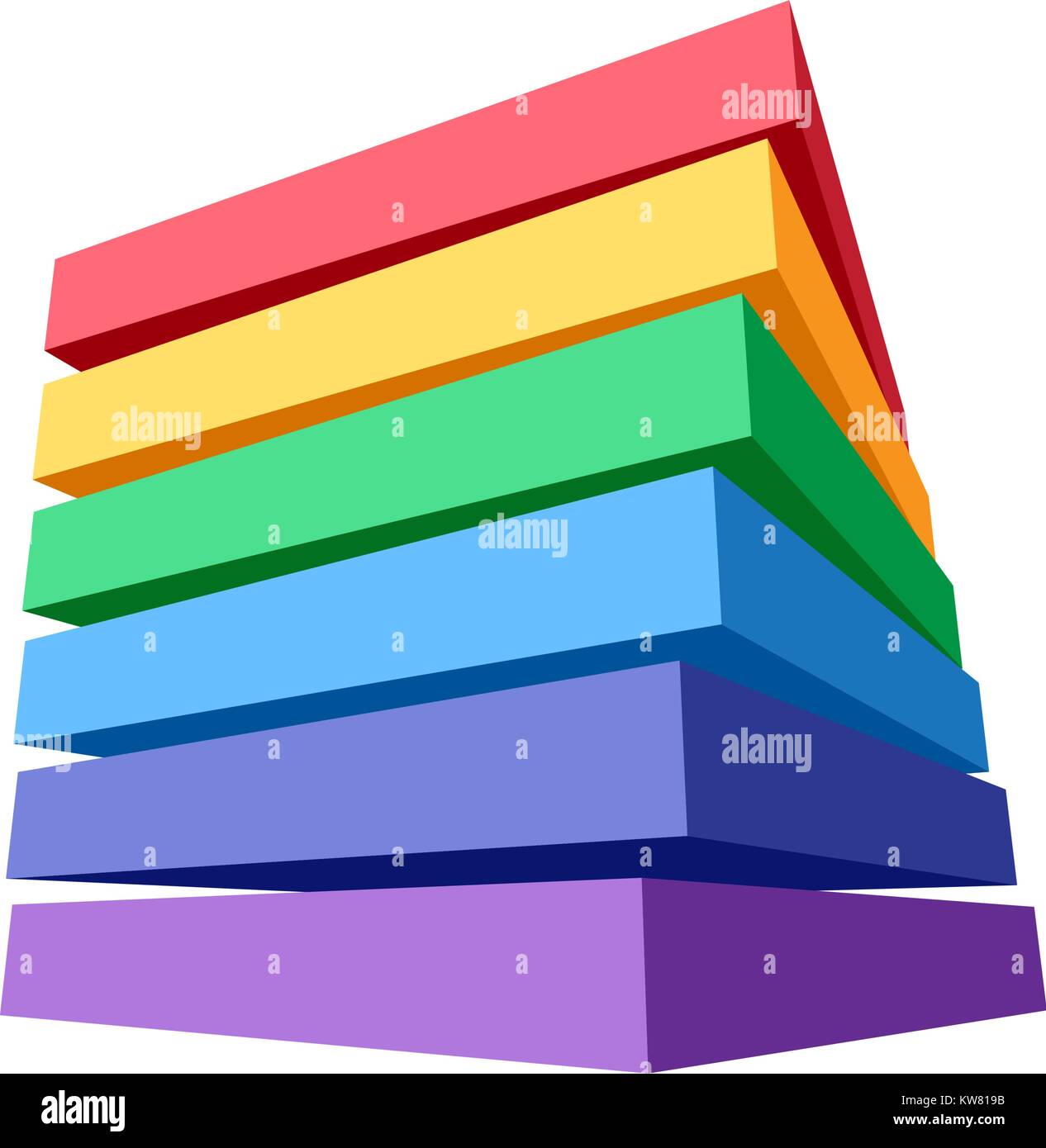 Stack of colored blocks that makes a cube. Abstract geometric element ...
