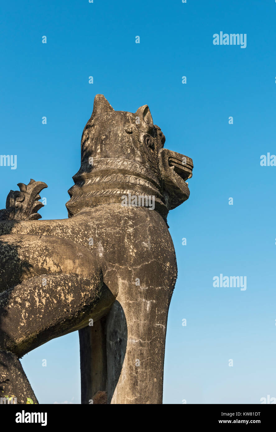 Chinthe statue at Myaw Daw Mu Temple, Mrauk U, Burma (Myanmar Stock ...
