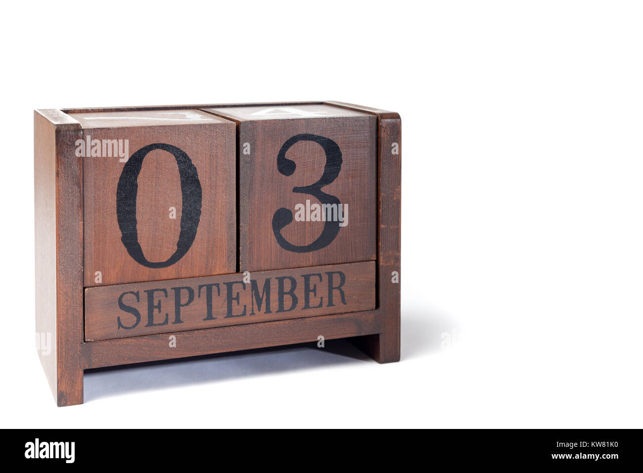 Wooden Perpetual Calendar set to September 3rd Stock Photo - Alamy