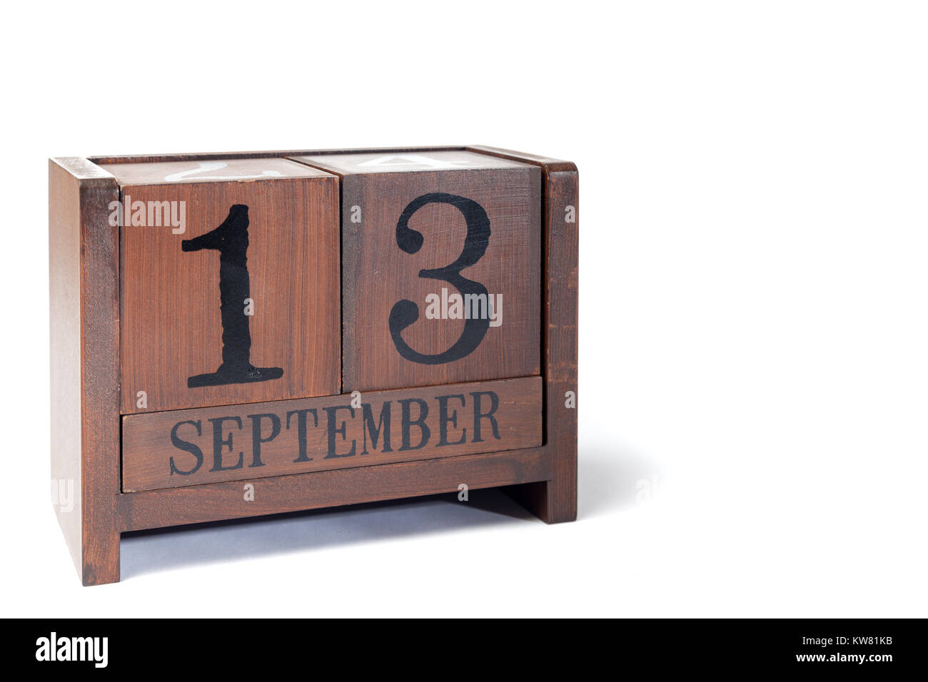 Wooden Perpetual Calendar set to September 13th Stock Photo - Alamy