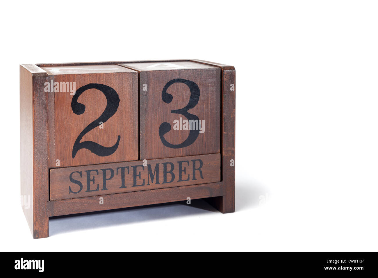 Wooden Perpetual Calendar set to September 23rd Stock Photo - Alamy
