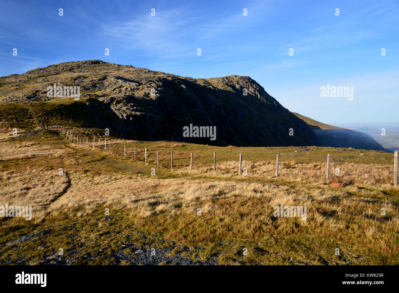 The Summit of the Welsh Mountain Aran Fawddwy from the Ridge near Drws ...