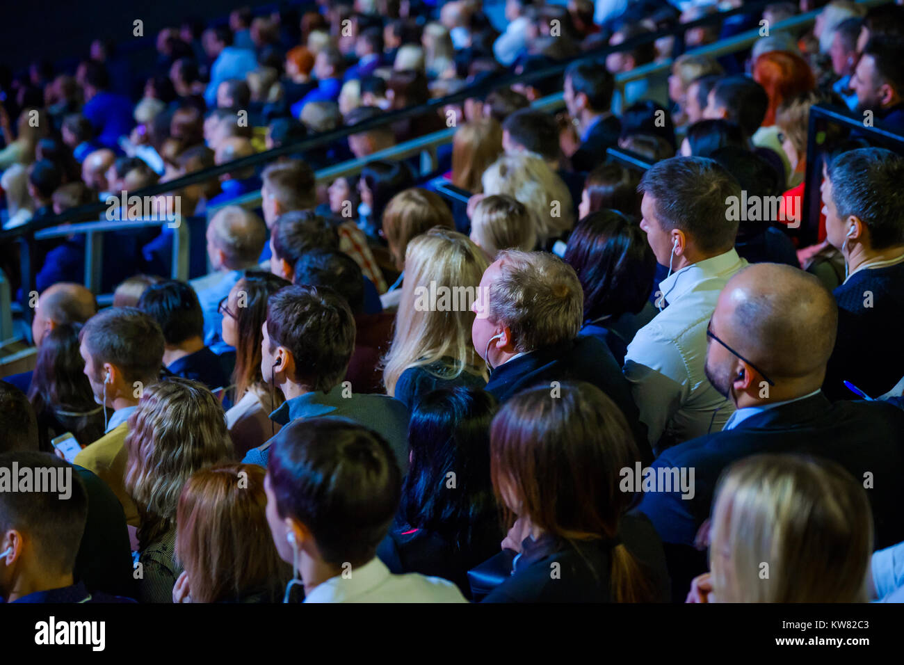 People attend business conference in congress hall Stock Photo - Alamy