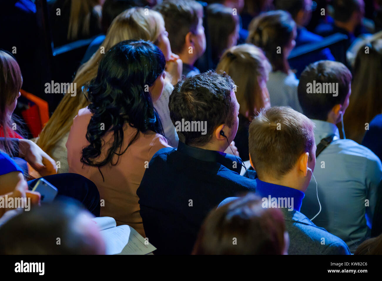People attend business conference in congress hall Stock Photo - Alamy