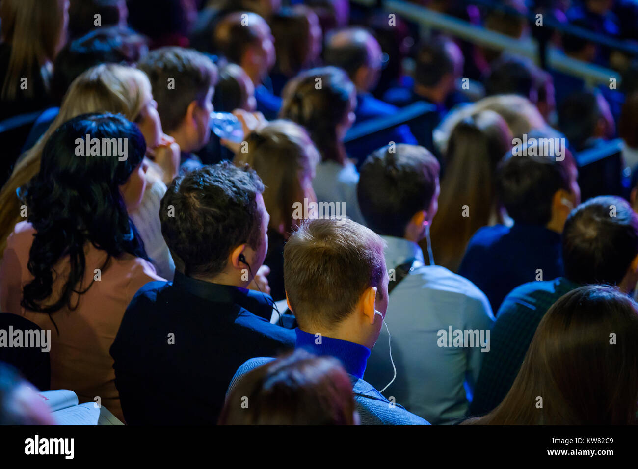 People attend business conference in congress hall Stock Photo - Alamy