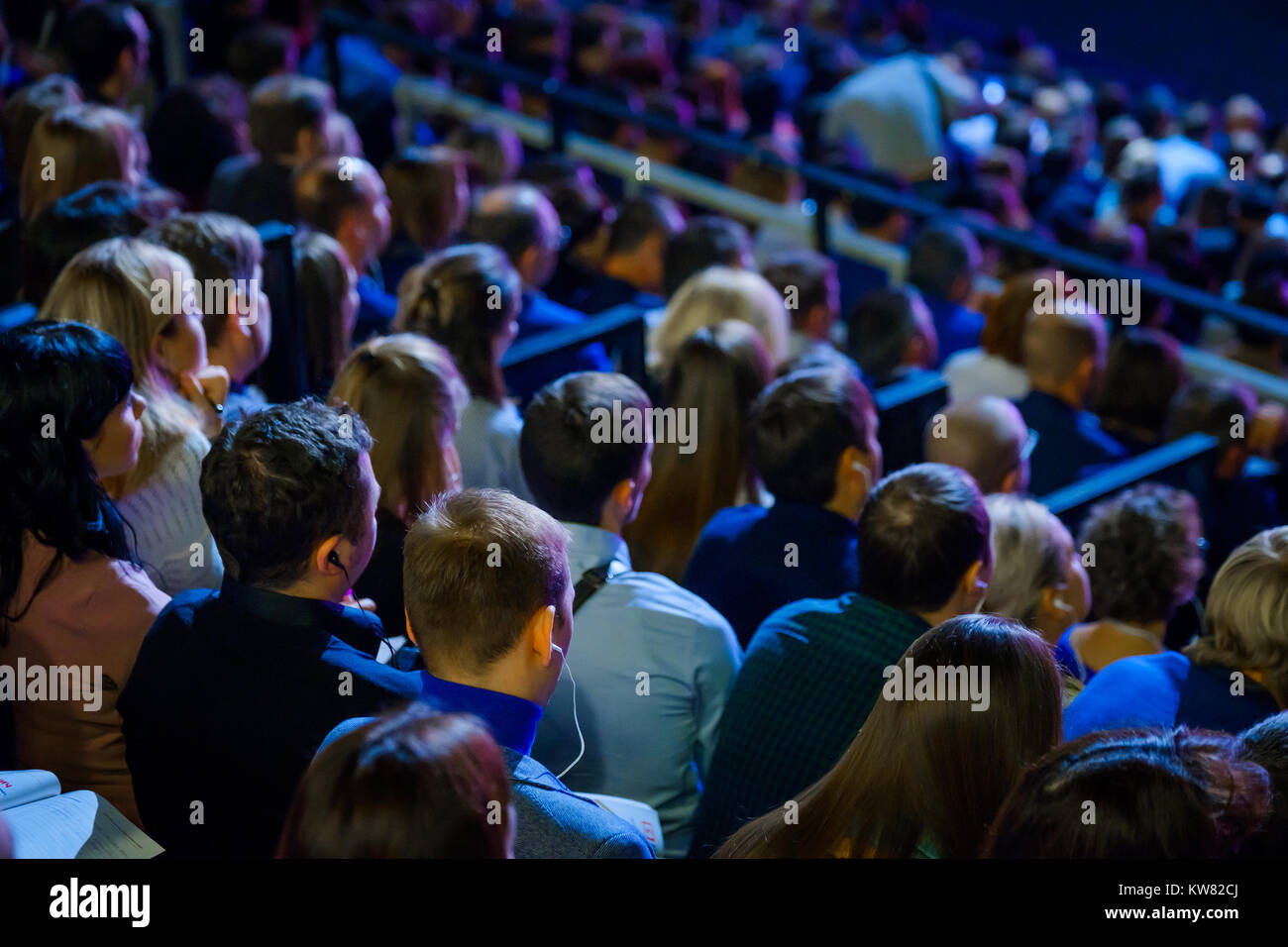 People attend business conference in congress hall Stock Photo - Alamy