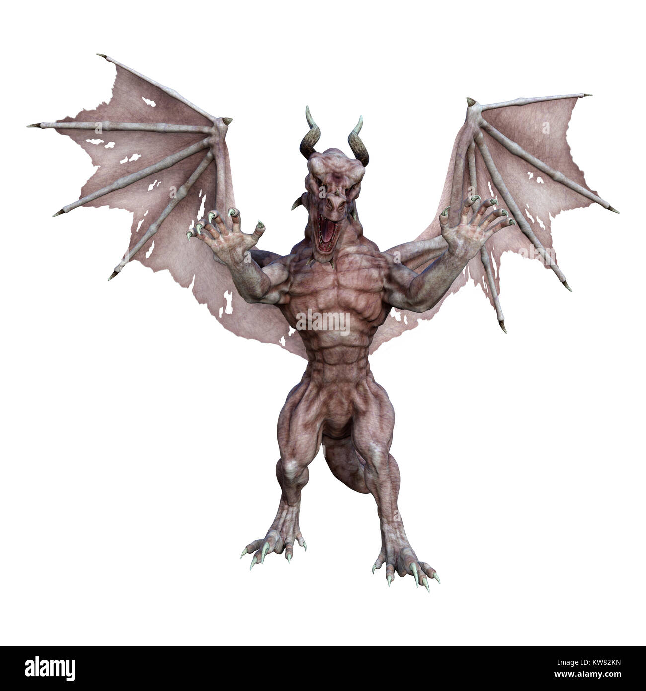 3D rendering of a fantasy vampire dragon isolated on white background ...