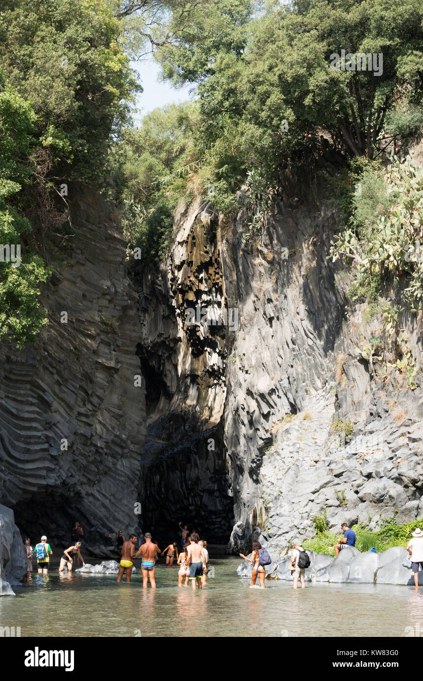 The Alcantara Gorge, Sicily, Europe Stock Photo - Alamy