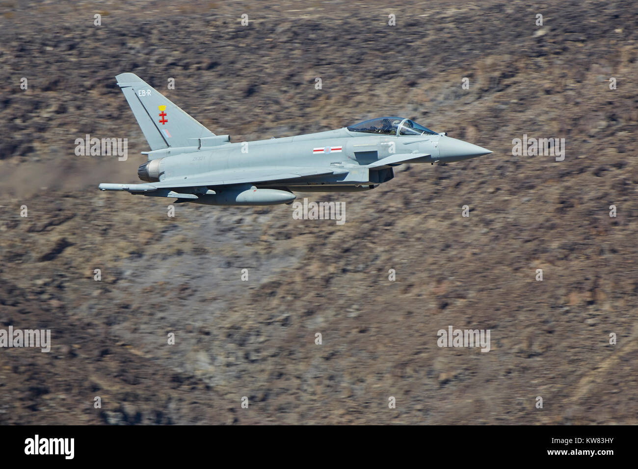 British Royal Air Force Eurofighter Typhoon FGR4 Jet Fighter Flying At ...