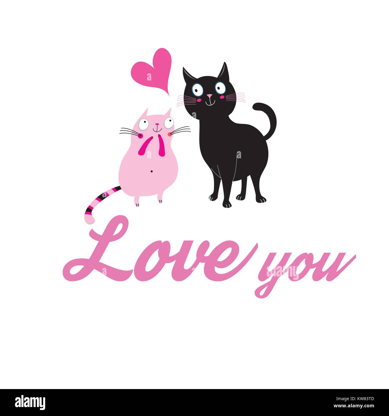Graphics of enamored cats Stock Vector Image & Art - Alamy