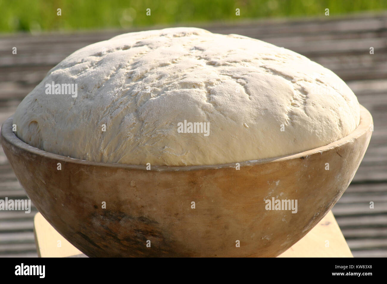 Bread dough left to rise outside in the heat Stock Photo - Alamy