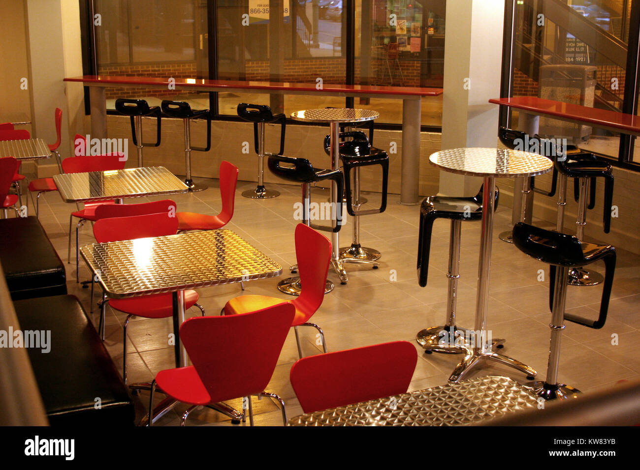 Seating area inside of a restaurant Stock Photo - Alamy