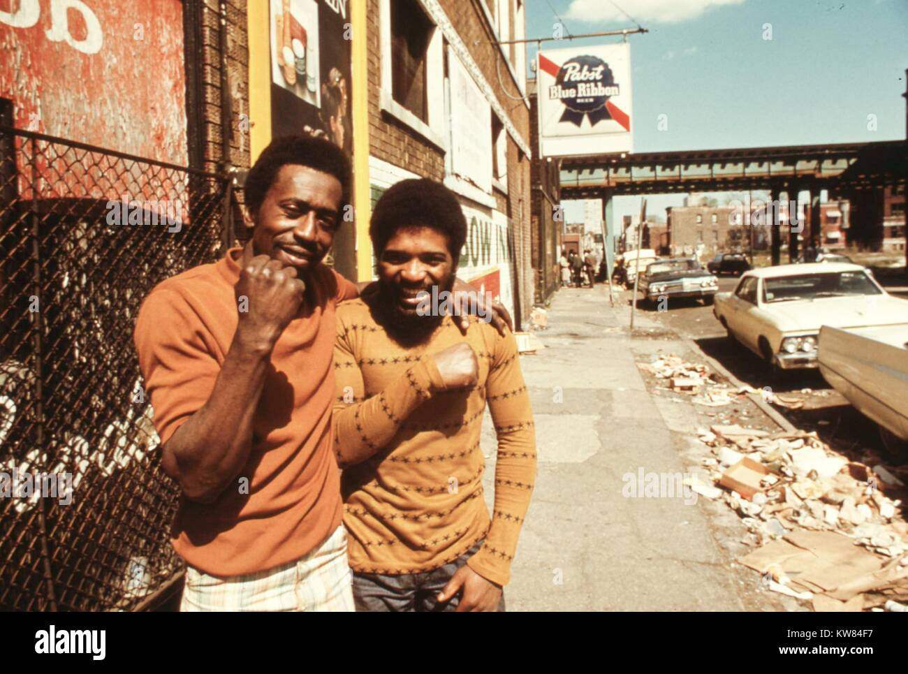 Two men posing on a street in the South Side of Chicago, Illinois, May ...