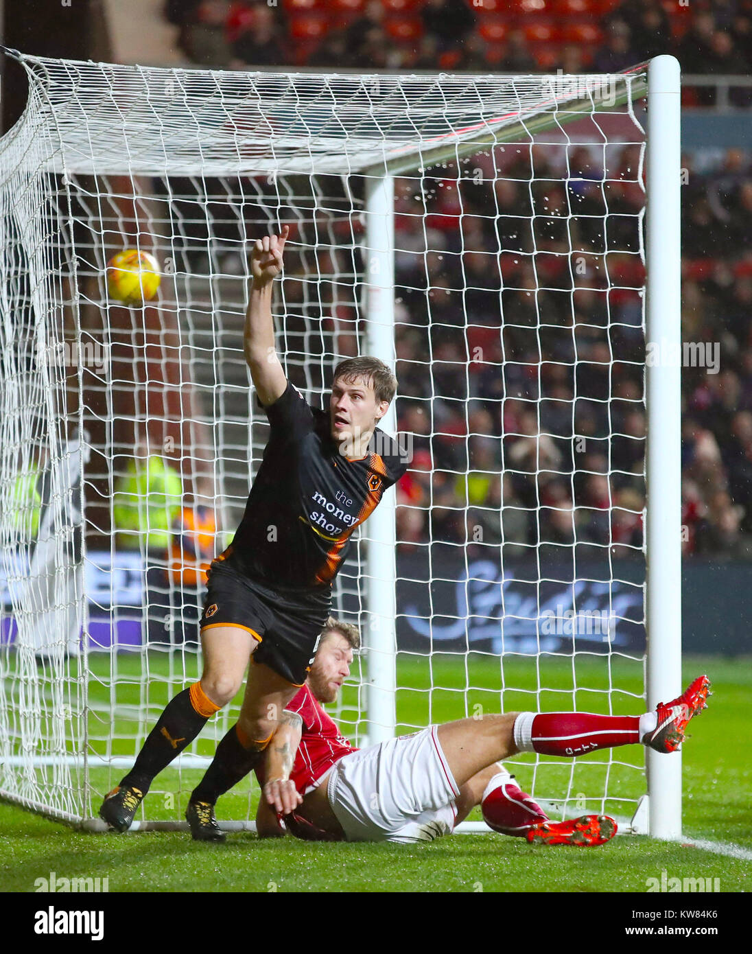 Wolverhampton Wanderers' Ryan Bennett celebrates scoring his side's ...