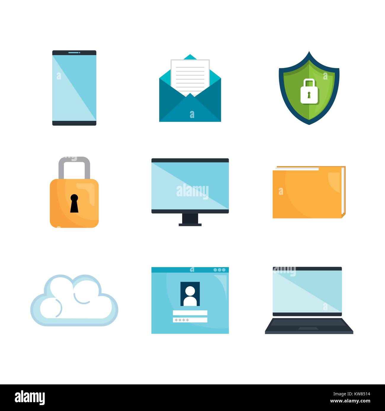 security system concept icons vector illustration design Stock Vector ...