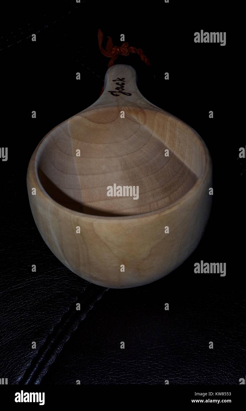 Traditional Sami Kuksa ,Wooden Drinking Cup, from Finnish Lapland on a ...
