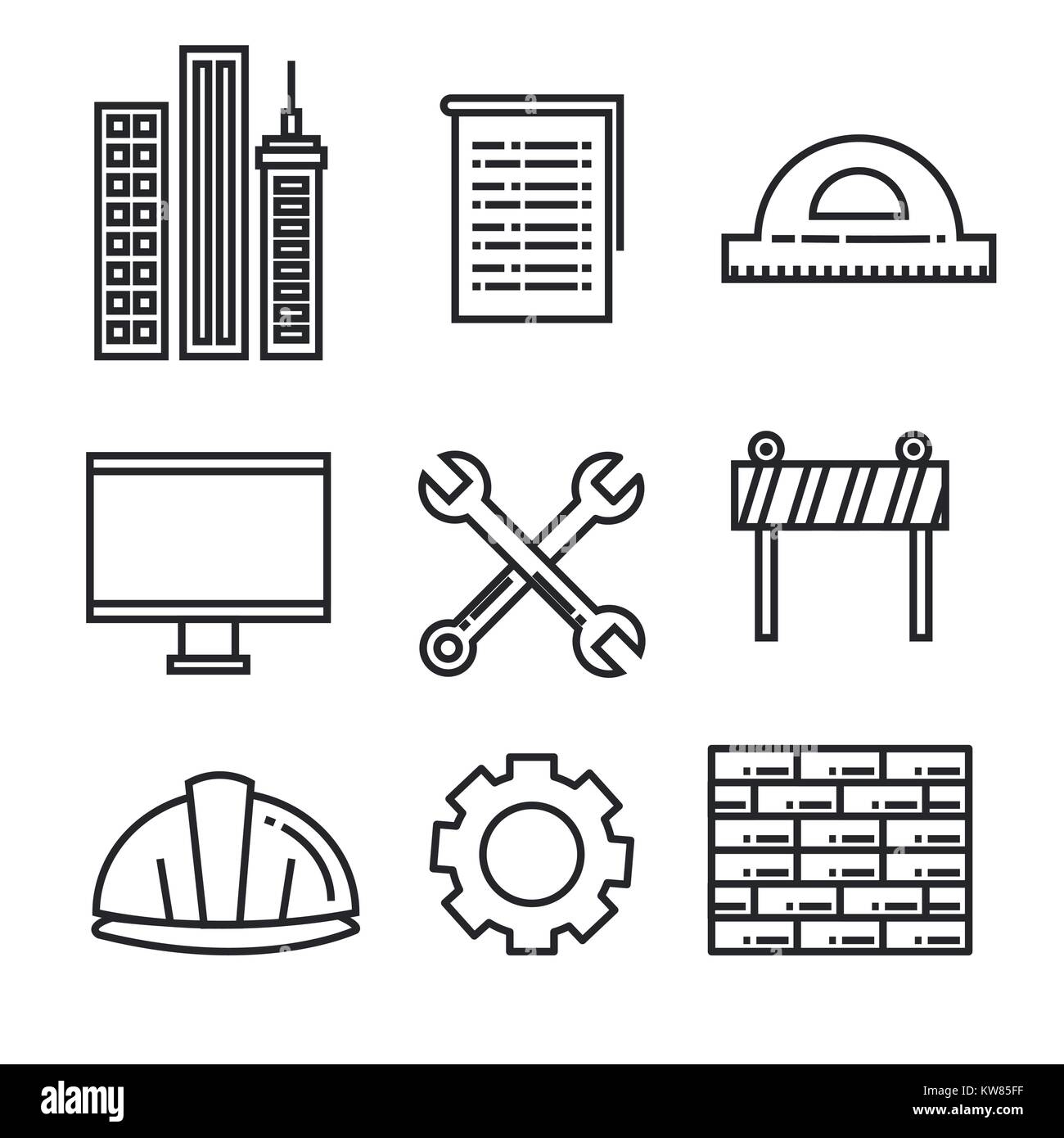 architectural design set icons vector illustration design Stock Vector ...