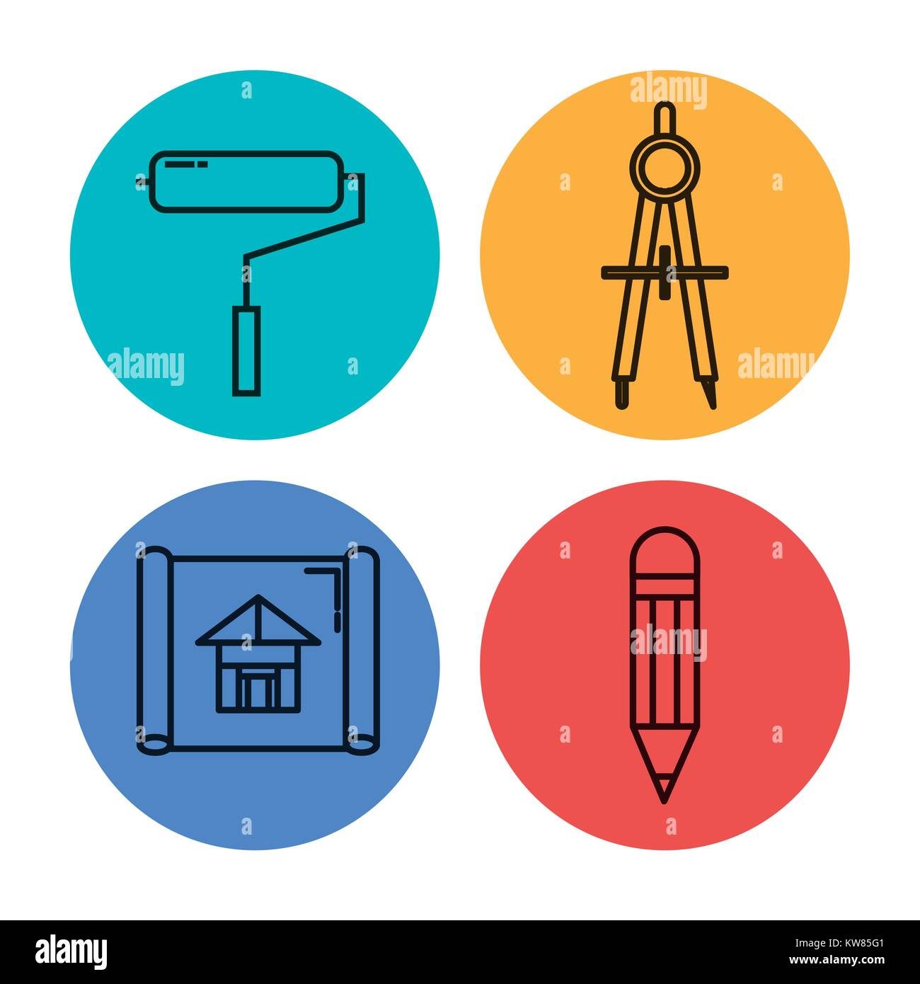 architectural design set icons vector illustration design Stock Vector ...