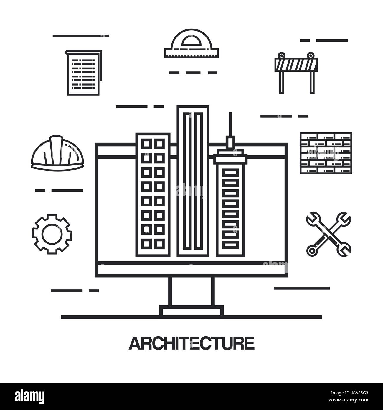 architectural design set icons vector illustration design Stock Vector ...