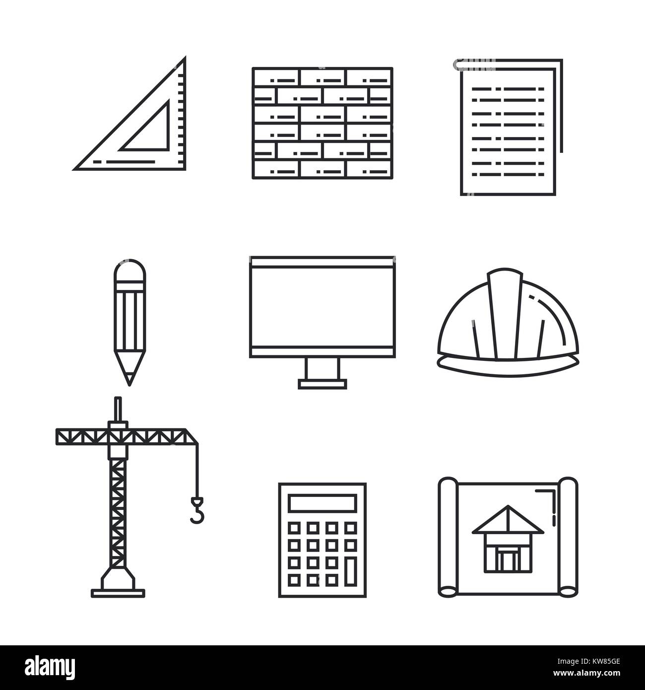 architectural design set icons vector illustration design Stock Vector ...