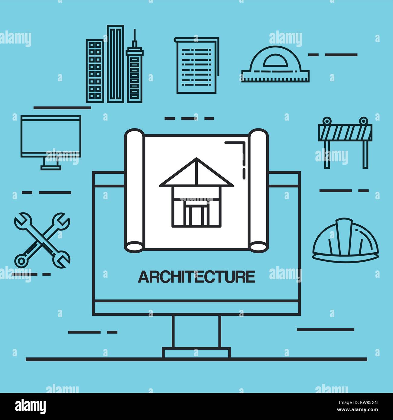 architectural design set icons vector illustration design Stock Vector ...