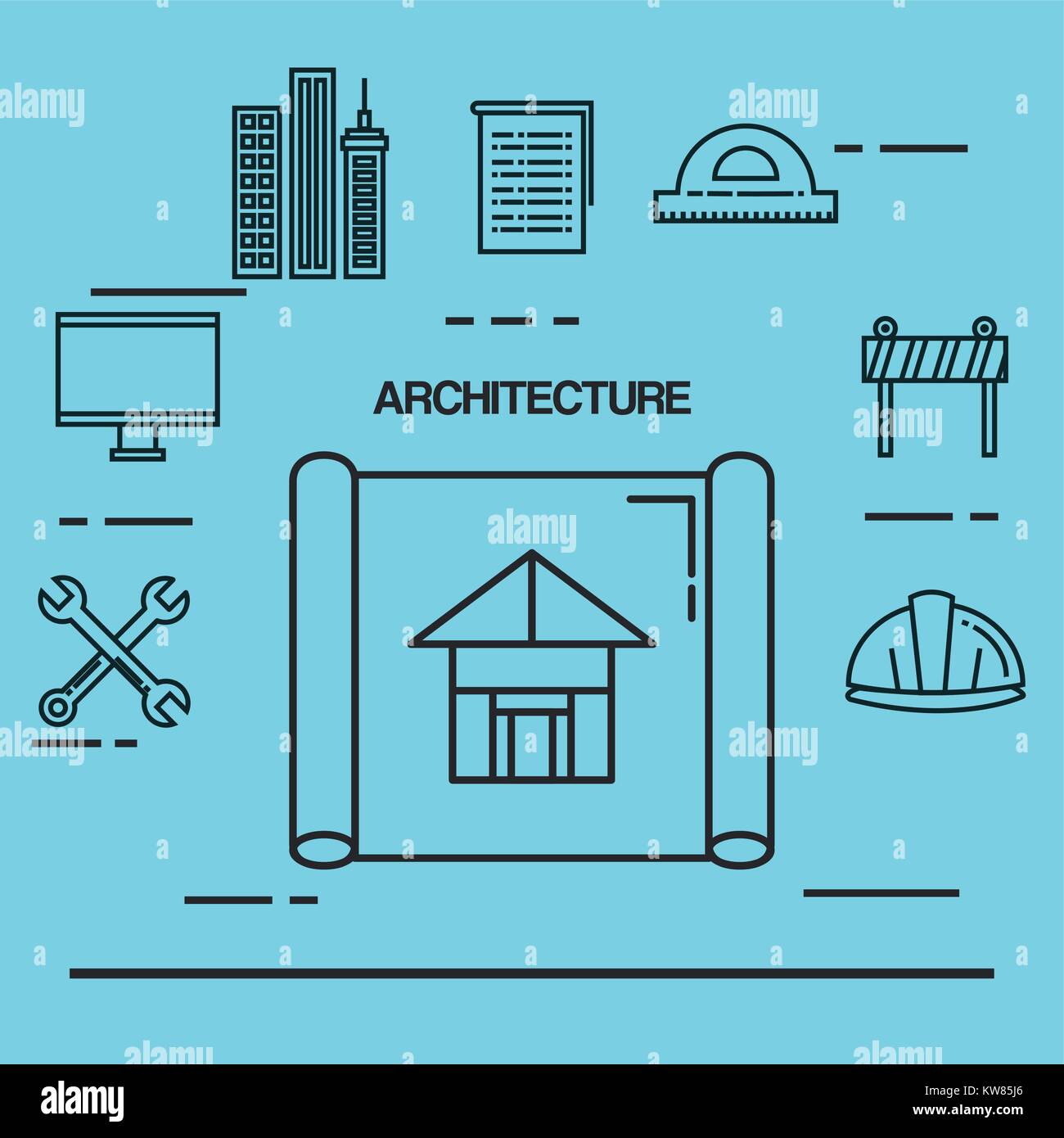 architectural design set icons vector illustration design Stock Vector ...